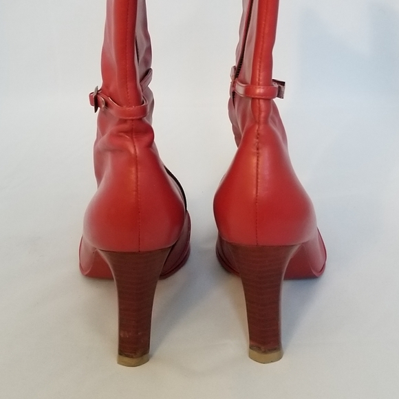 N.Y.L.A. | Shoes | Nyla Red Leather Boots | Poshmark